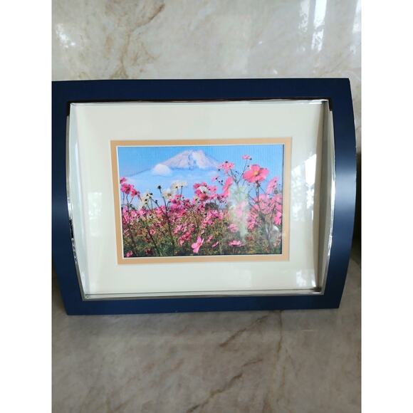 Vintage | Other | Mt Fuji Pink Cosmos Flowers 3d Foil Art Diorama Scene ...